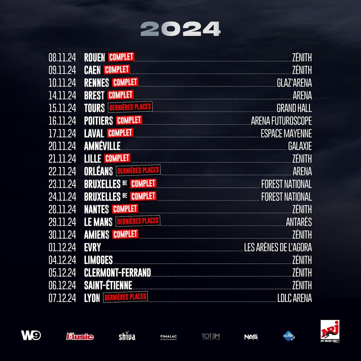 Nouvelles dates pour février 2025 - GIMS - LE DERNIER TOUR - site officiel